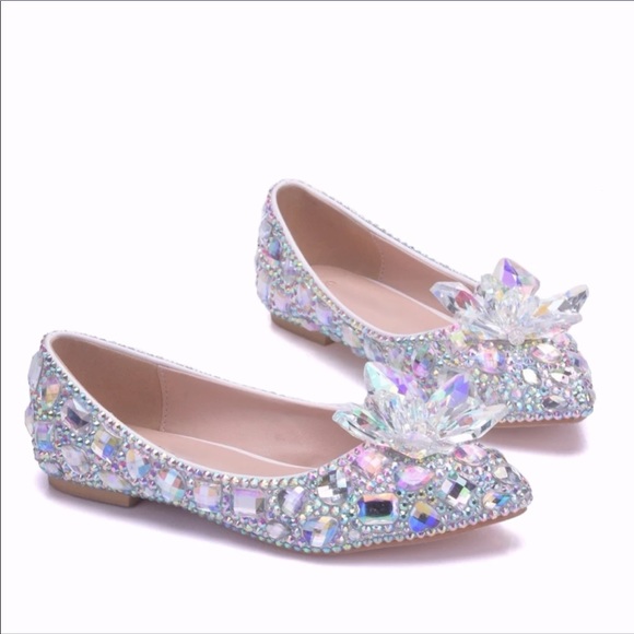 Shoes | Cinderella Flats Glass Slipper Shoes Sparkly Bnib | Poshmark